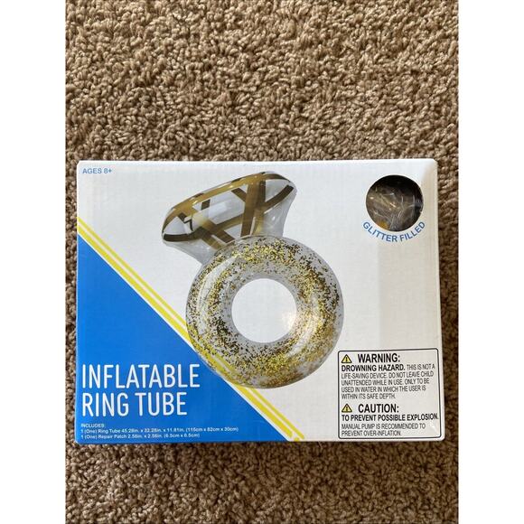 Unbranded | Party Supplies | Inflatable Ring Gold Glitter Fill Tube ...